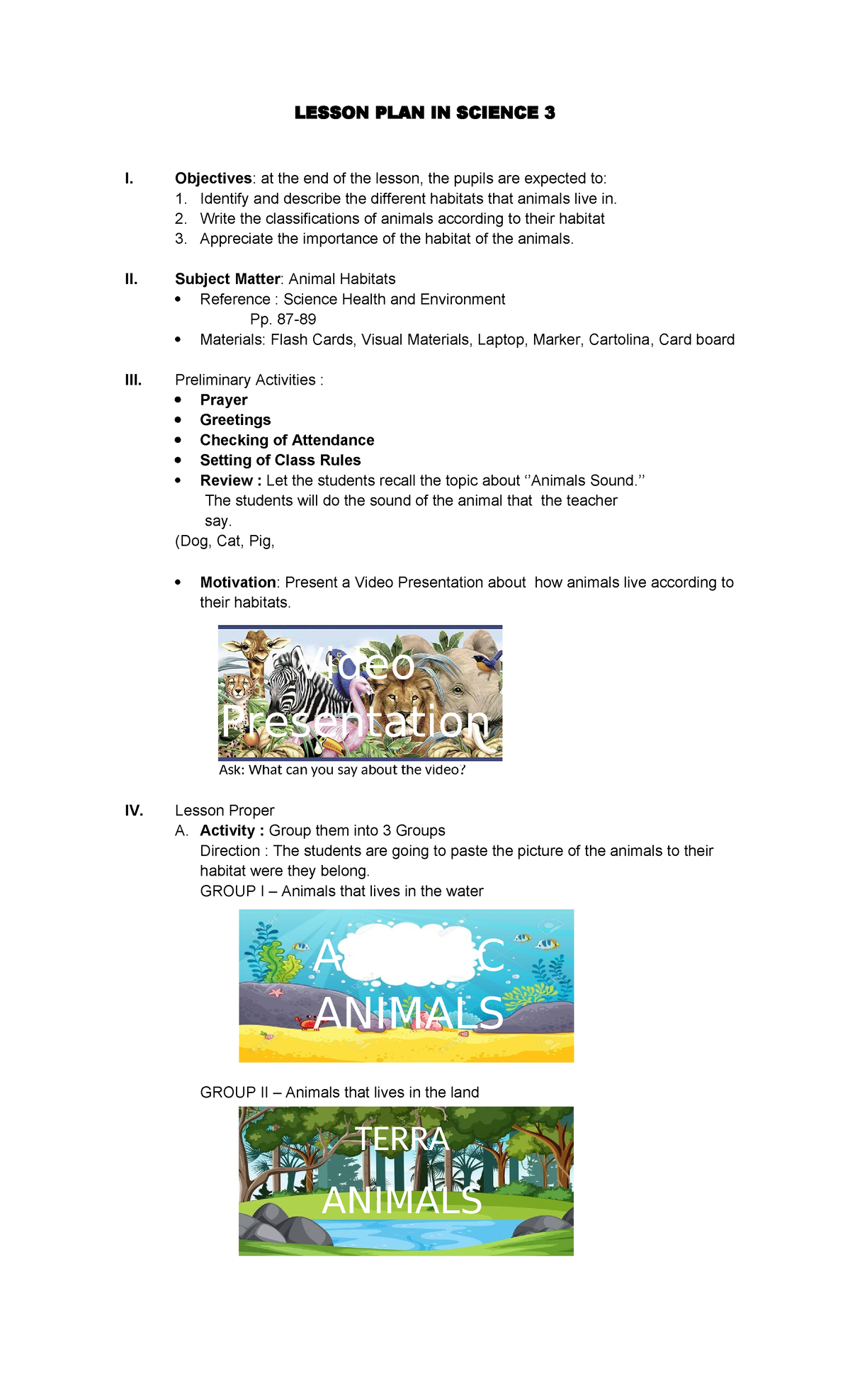 480676891 Lesson PLAN IN Science 3 Final - LESSON PLAN IN SCIENCE 3 I ...