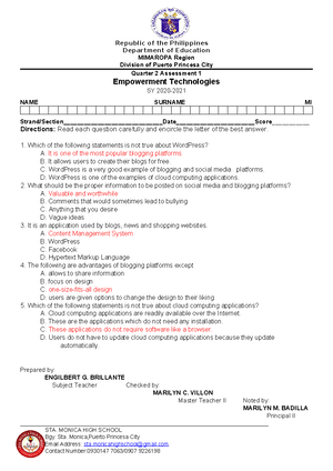 Etect Performance TASK 3 photo collage - Republic of the Philippines Department of Education ...