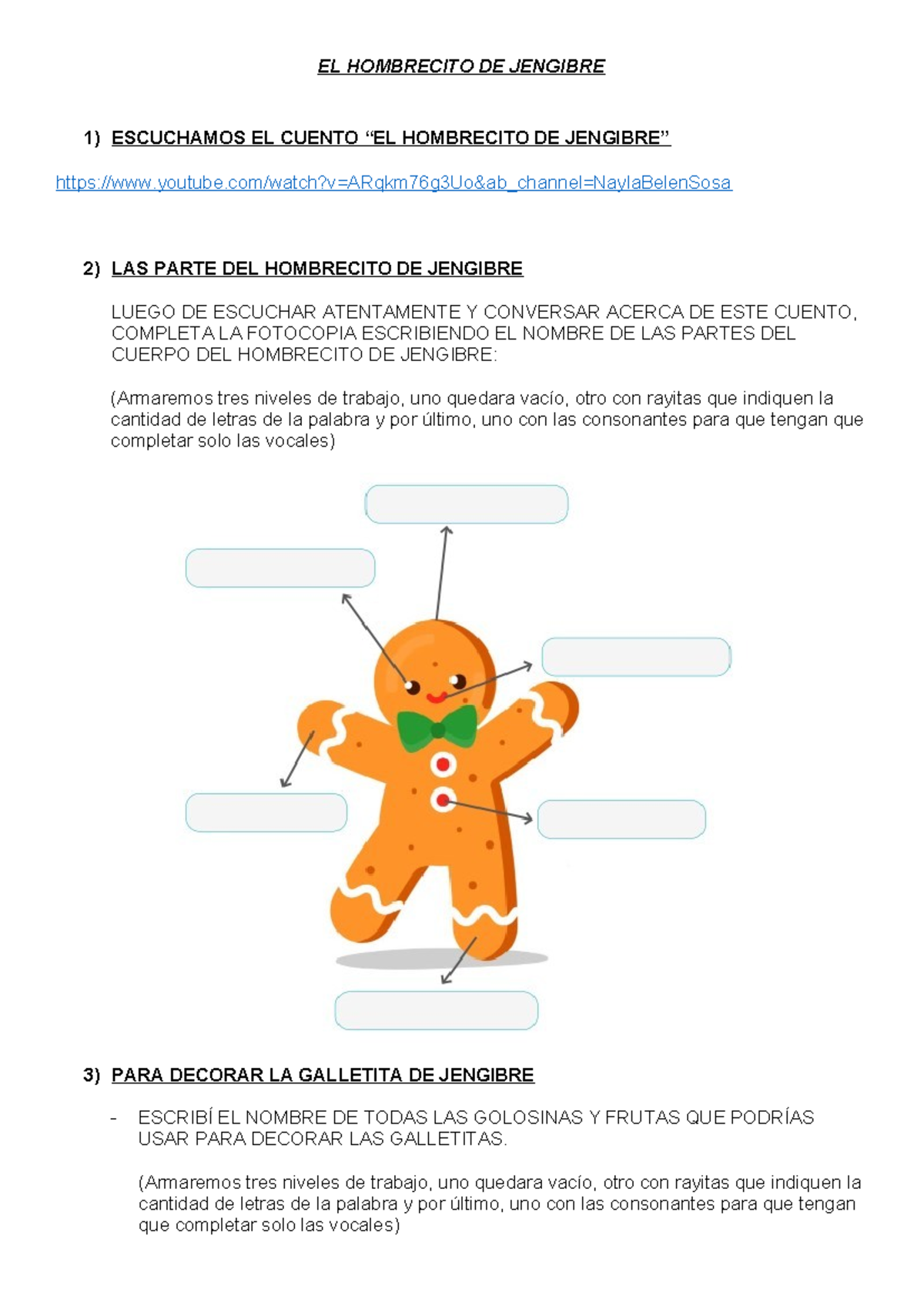 Secuencia EL Hombrecito DE Jengibre - EL HOMBRECITO DE JENGIBRE 1 ...