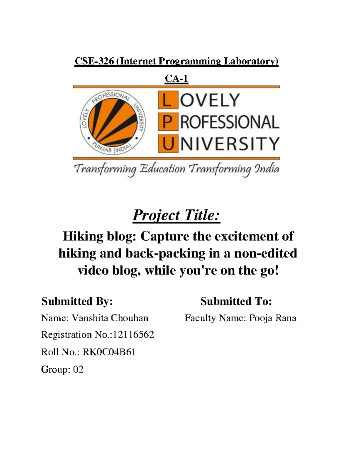 Html Report - nope - CSE-326 (Internet Programming Laboratory) CA- Project Title: Hiking blog ...