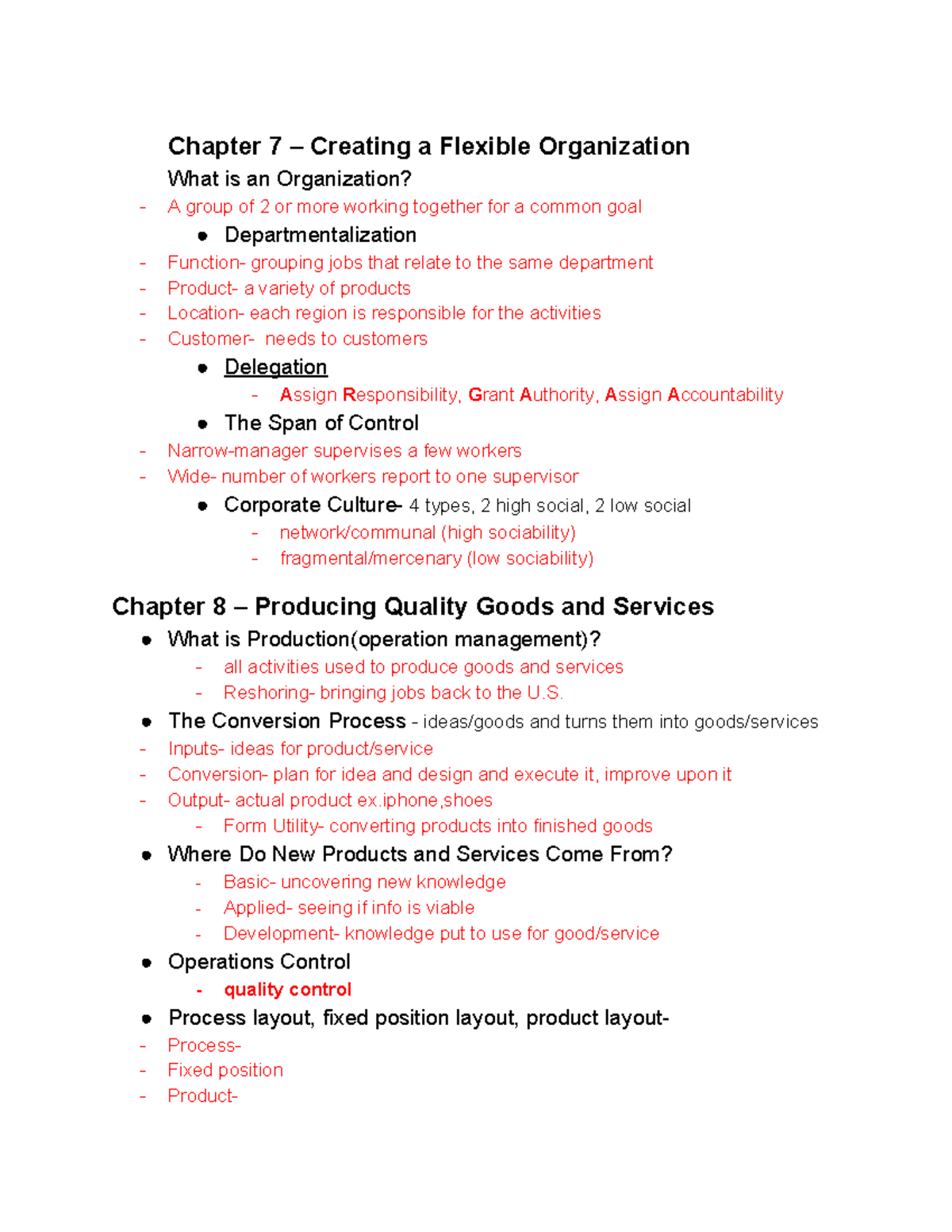 Chapter 7 – Creating a Flexible Organization - Chapter 7 – Creating a ...