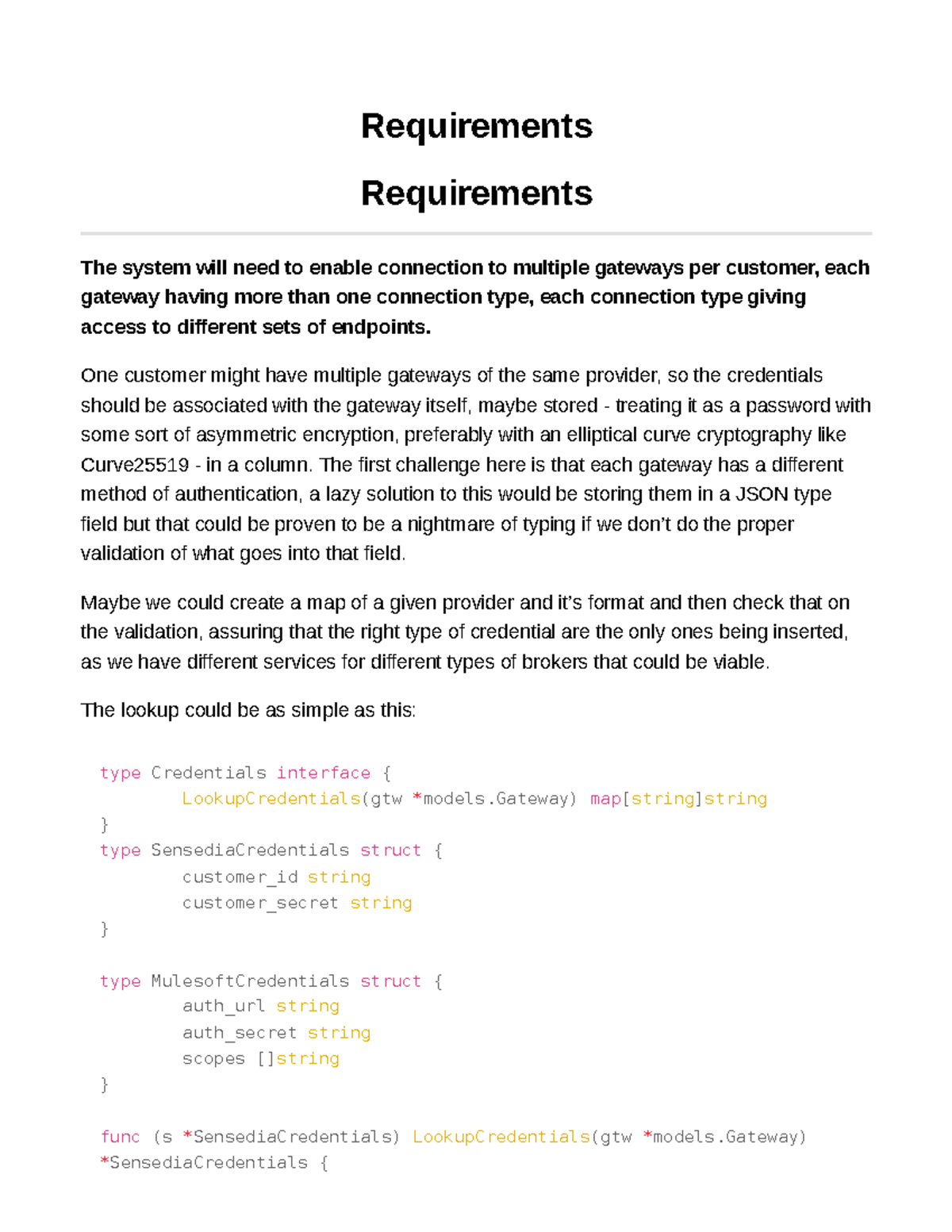 On how to build a multigateway connector in golang - Requirements ...