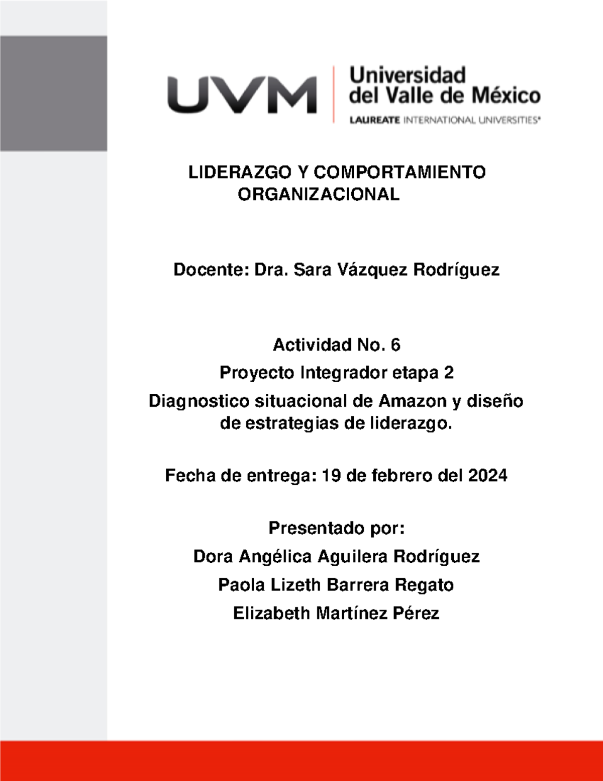 A6 E18 - LIDERAZGO Y COMPORTAMIENTO ORGANIZACIONAL - LIDERAZGO Y COMPORTAMIENTO ORGANIZACIONAL ...