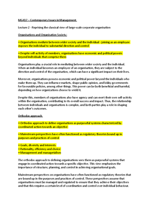 Lecture 7 – Agile and Management Methods - MG417 - Contemporary Issues in Management Lecture 7 ...