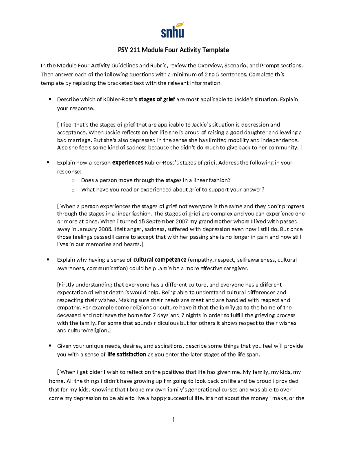 5-27 PSY 211 Module Four Activity Template - Then answer each of the ...