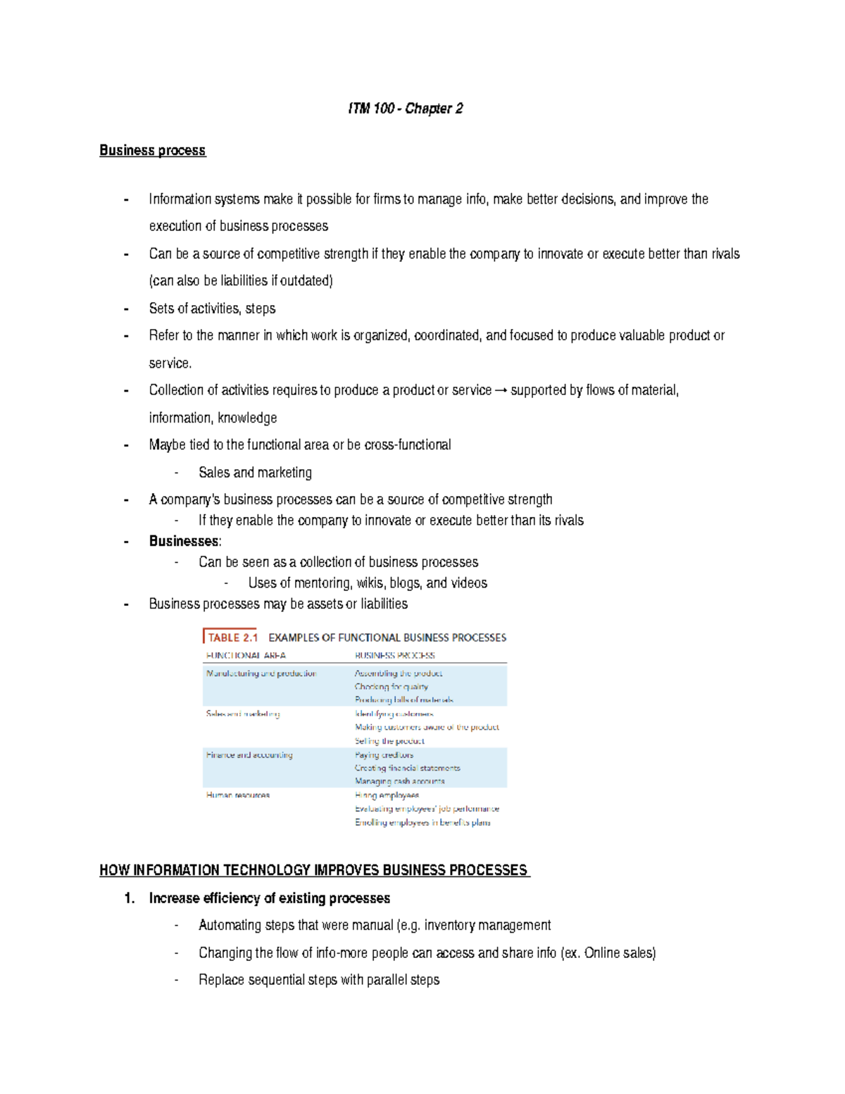 ITM100 Notes 1 - sdassd - itec1000 - Yorku - Studocu