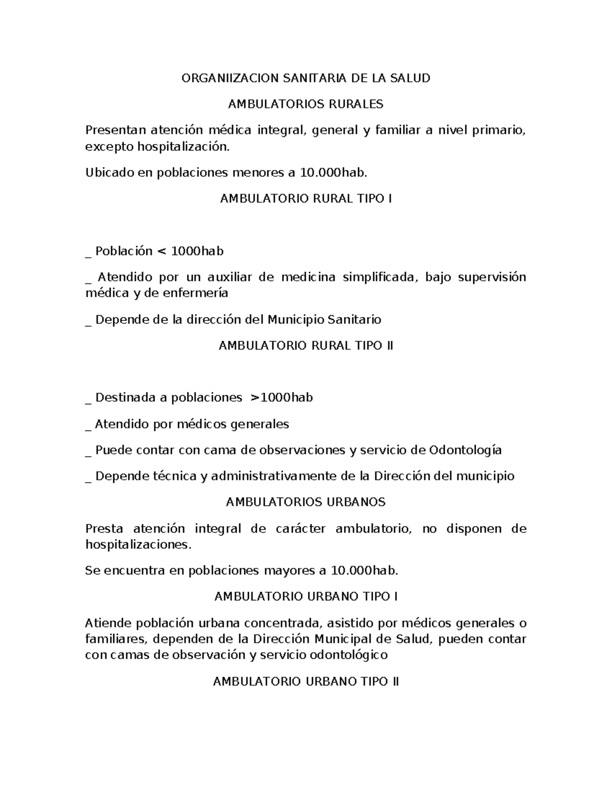 Organiizacion Sanitaria DE LA Salud - ORGANIIZACION SANITARIA DE LA ...