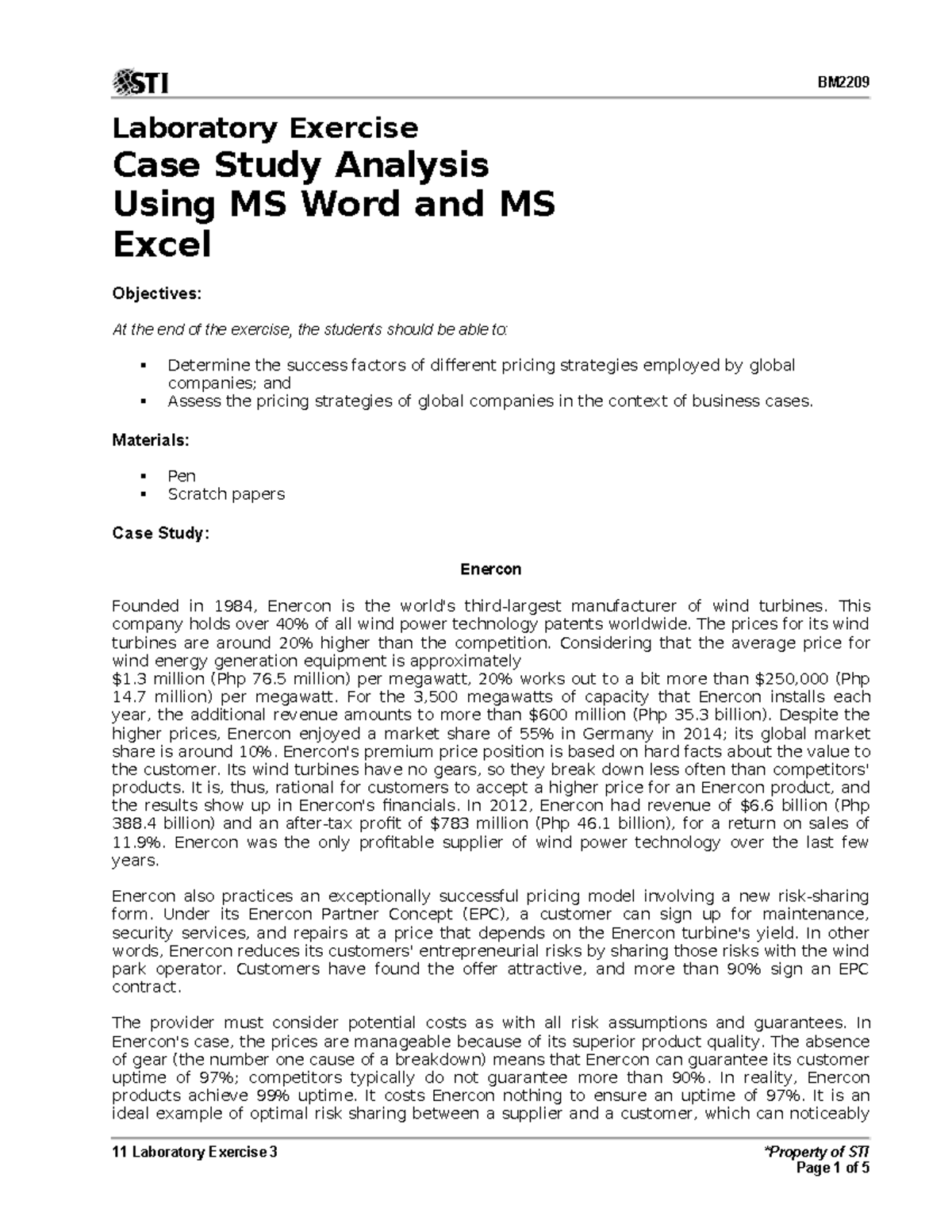 11 Laboratory Exercise 3 - 11 Laboratory Exercise 3 *Property of STI ...