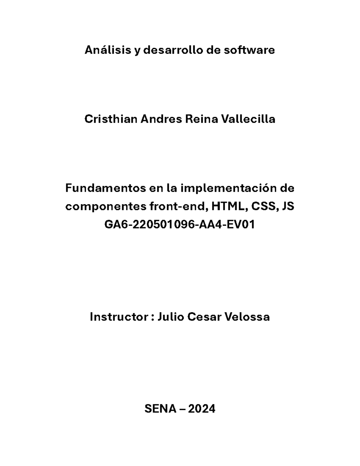 Fundamentos en la implementación de componentes front-end, HTML, CSS ...