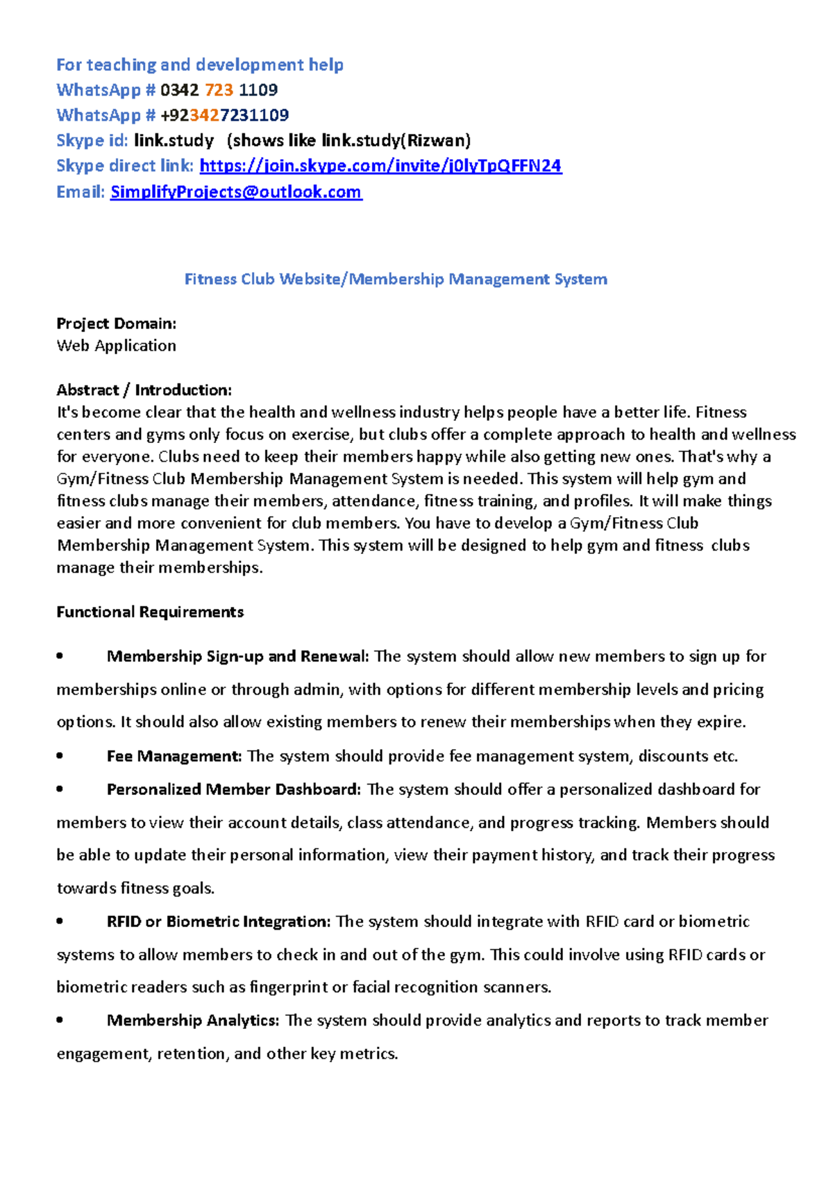 Fitness Club Website Membership Management System - For teaching and ...