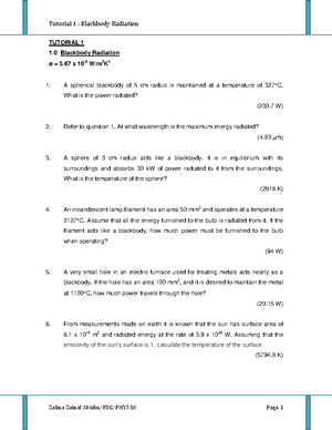 PHY310 -Tutorial 3 - tuto 3 - Tutorial 3 : Photoelectric Effect Zalina Zainal Abidin/FSG/PHY310 ...