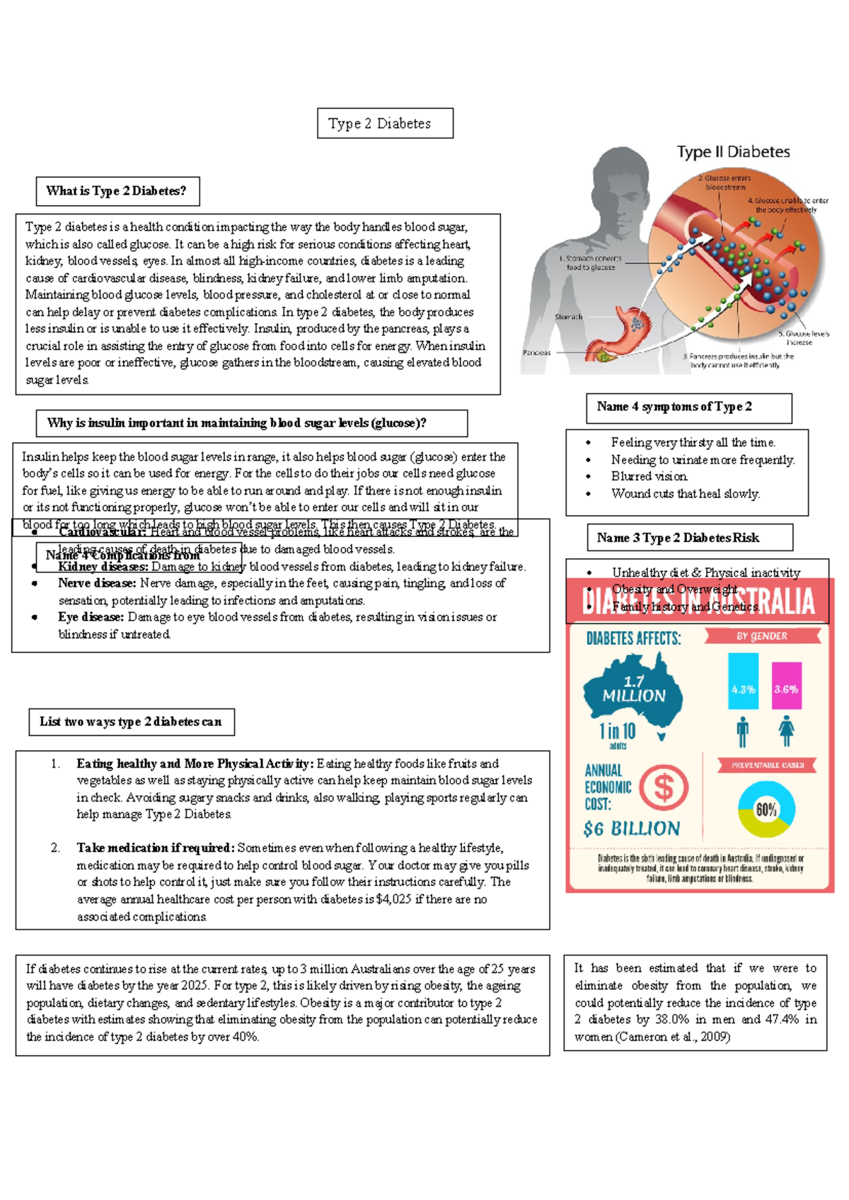 PT1 Diabetes Type 2 Fact Sheet - Type 2 diabetes is a health condition ...