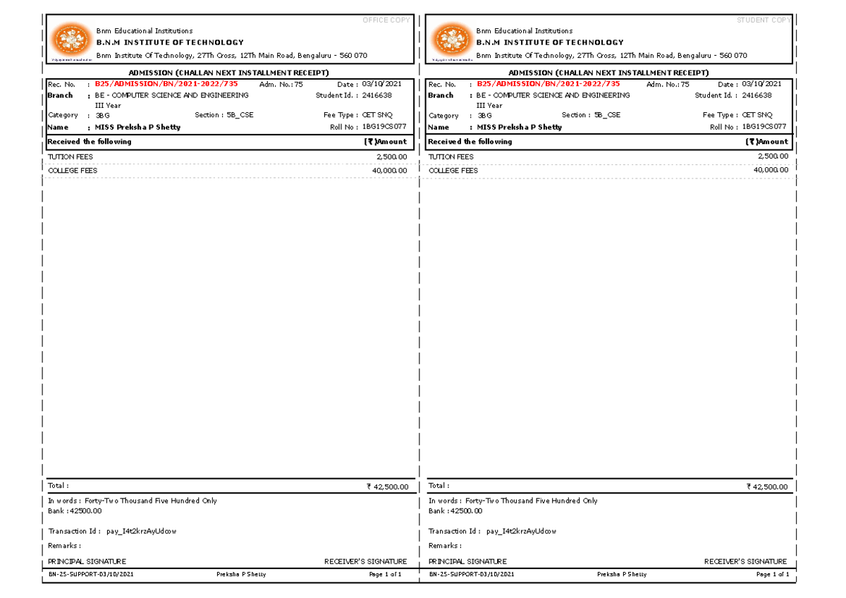 New Show General Report - OFFICE COPY STUDENT COPY Bnm Educational ...