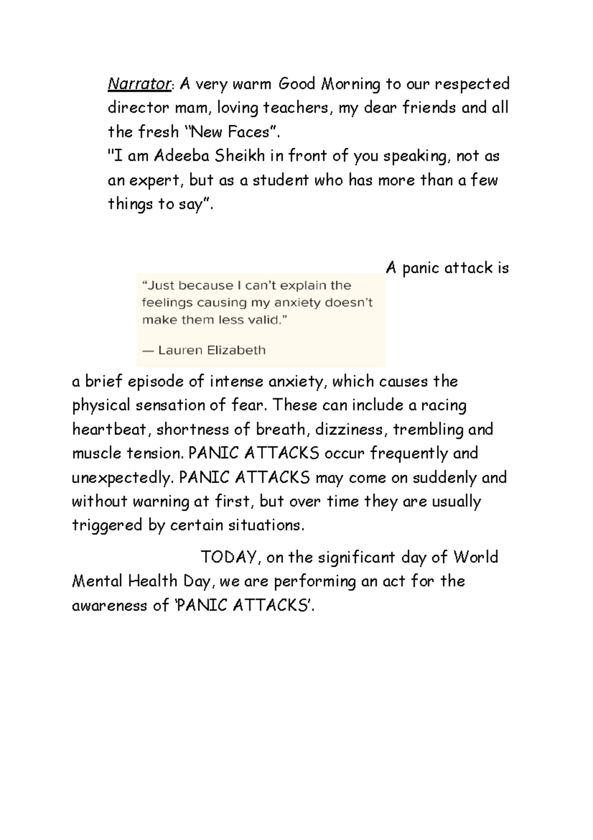 Narrator - It's a summary - Narrator: A very warm Good Morning to our ...