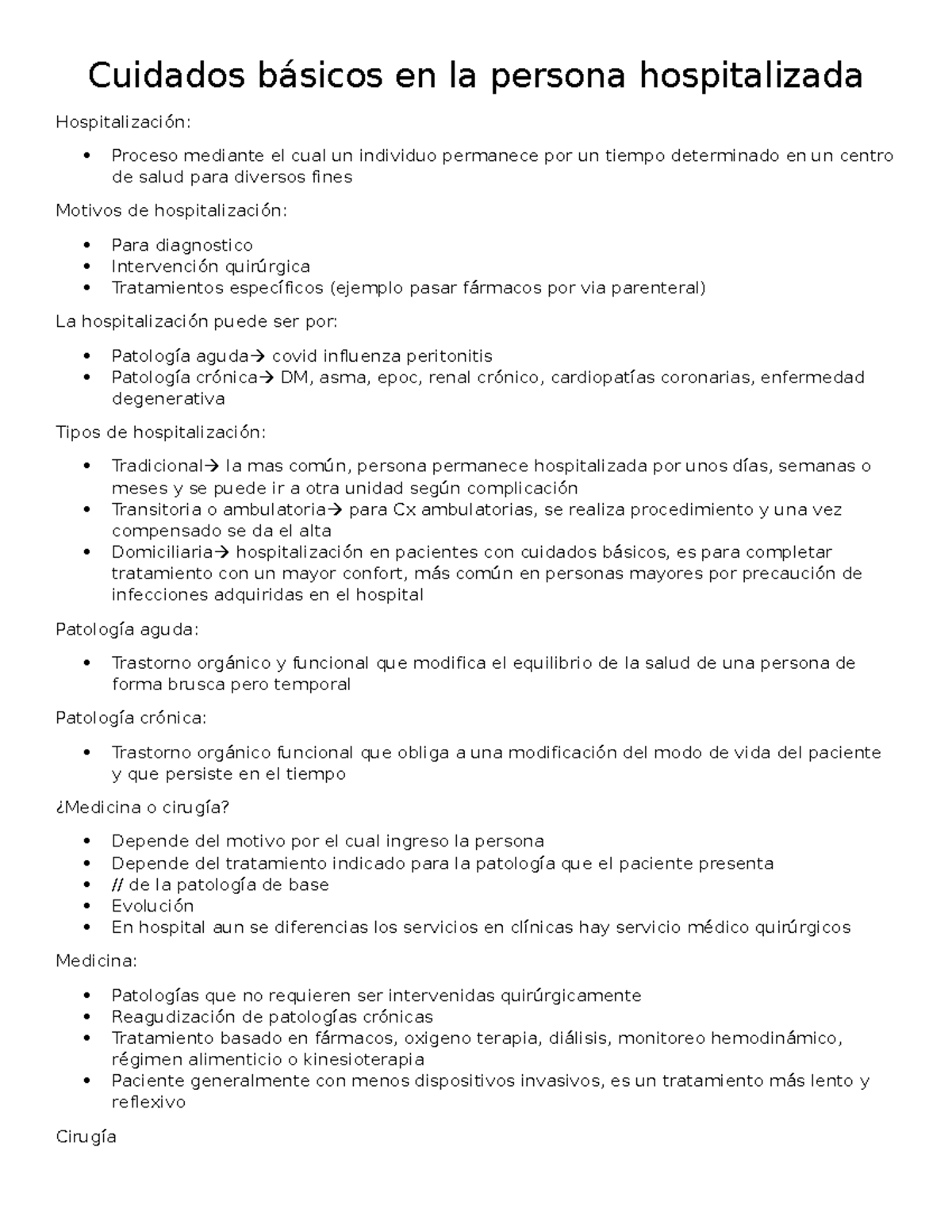 Cuidados básicos en la persona hospitalizada - Cuidados básicos en la ...