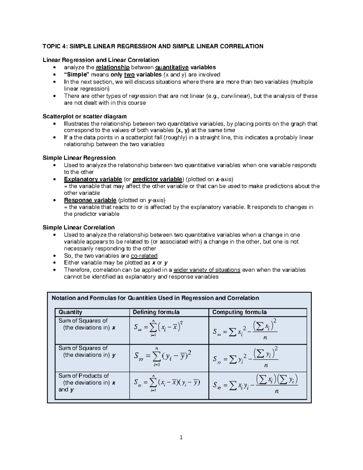 STAT 252-Notes-Topic 4-Simple Linear Regression - TOPIC 4: SIMPLE ...