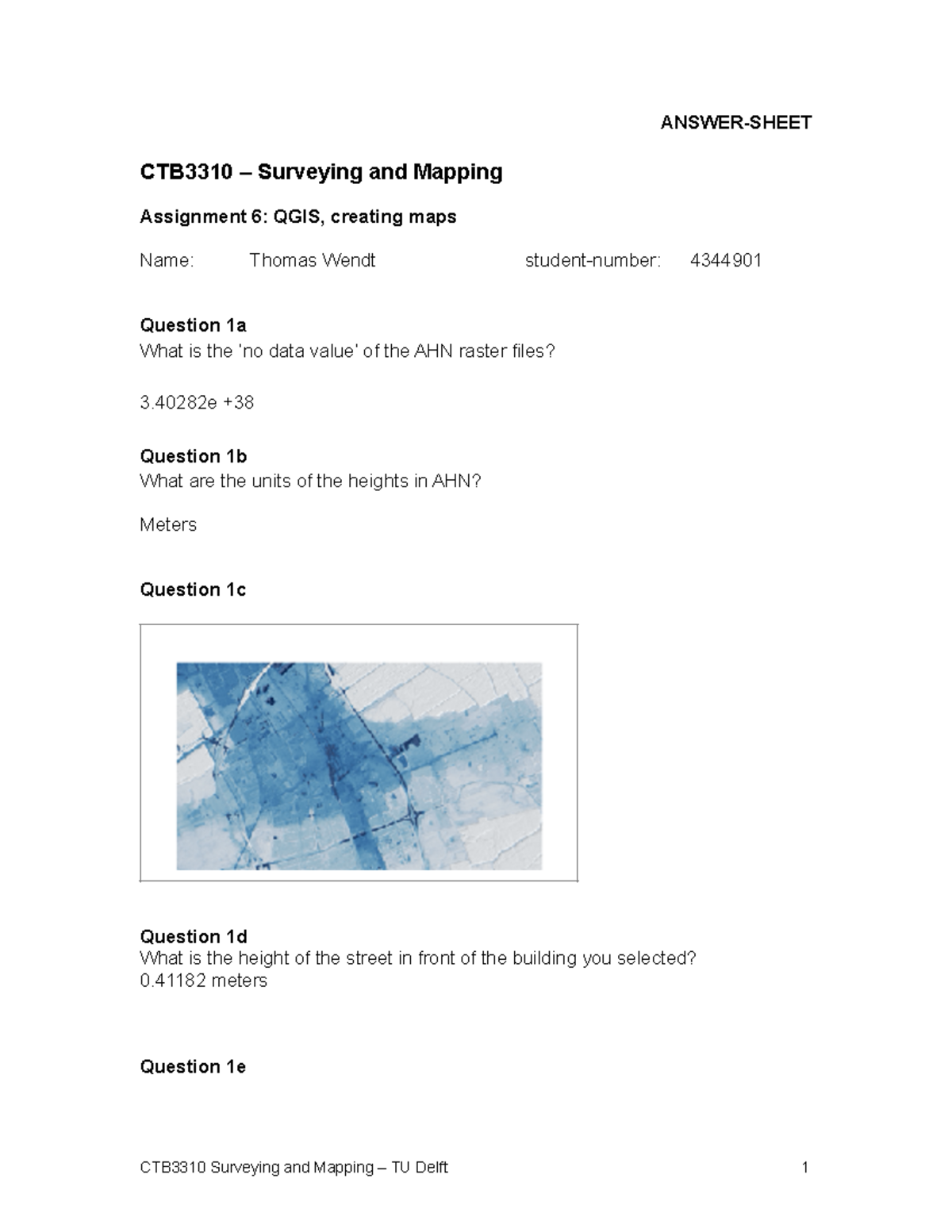 CTB3310 as6 4344901 - Assignment 6 - ANSWER-SHEET CTB3310 – Surveying and Mapping Assignment 6 ...