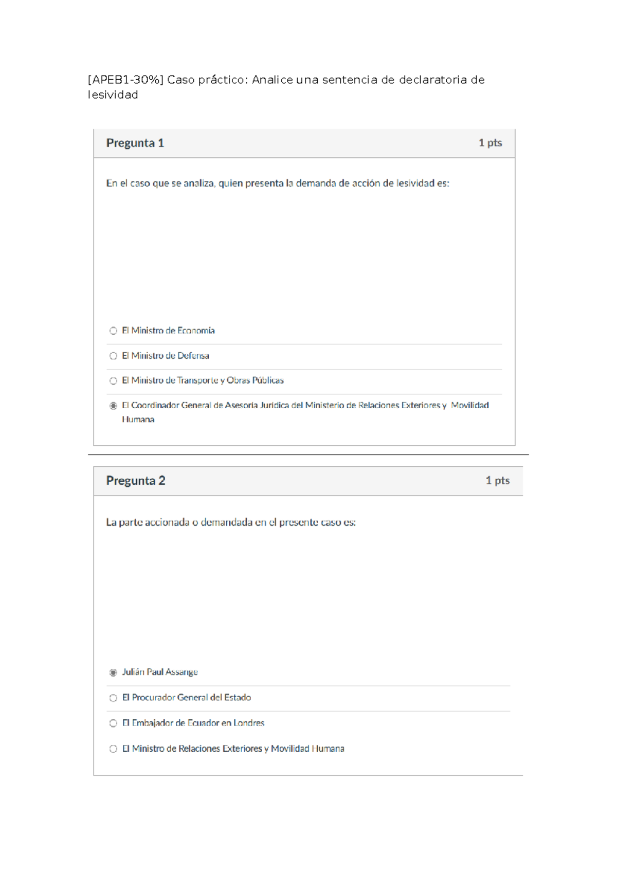 [APEB 1-30%] Caso práctico Analice una sentencia de declaratoria de lesividad - Derecho Procesal ...