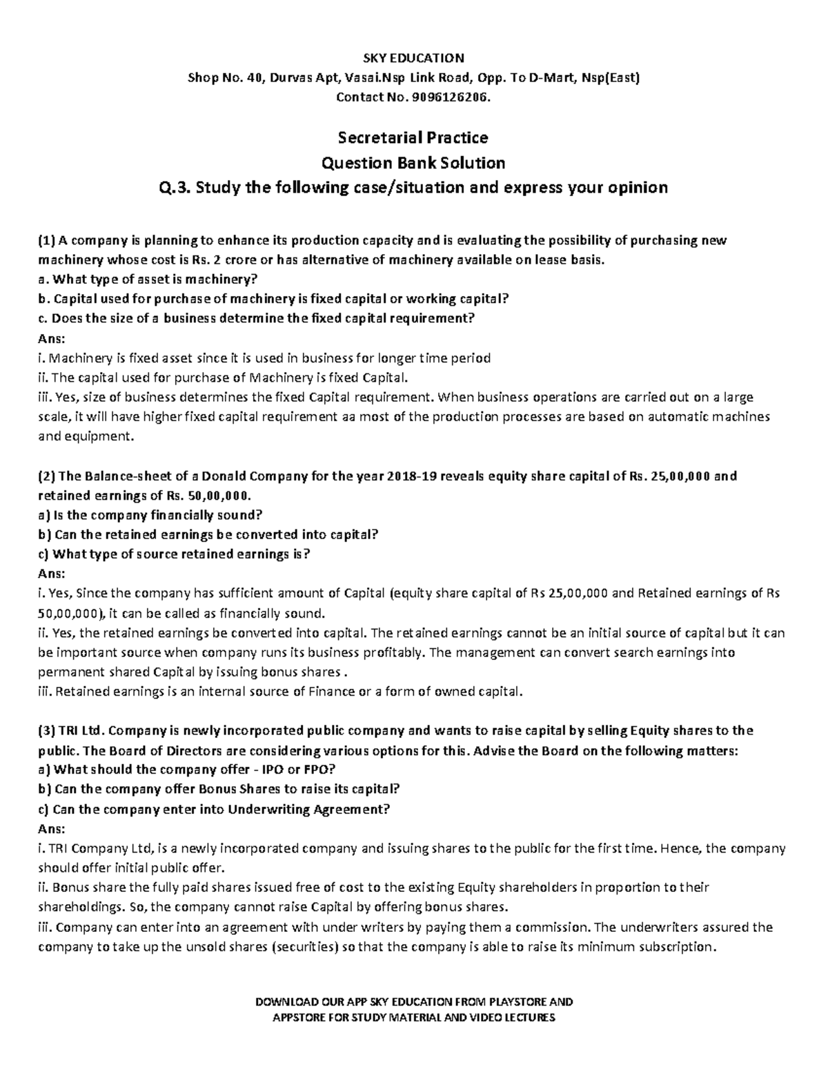HSC SP CASE Study - Allah hu Akbar - Shop No. 40, Durvas Apt, Vasai ...