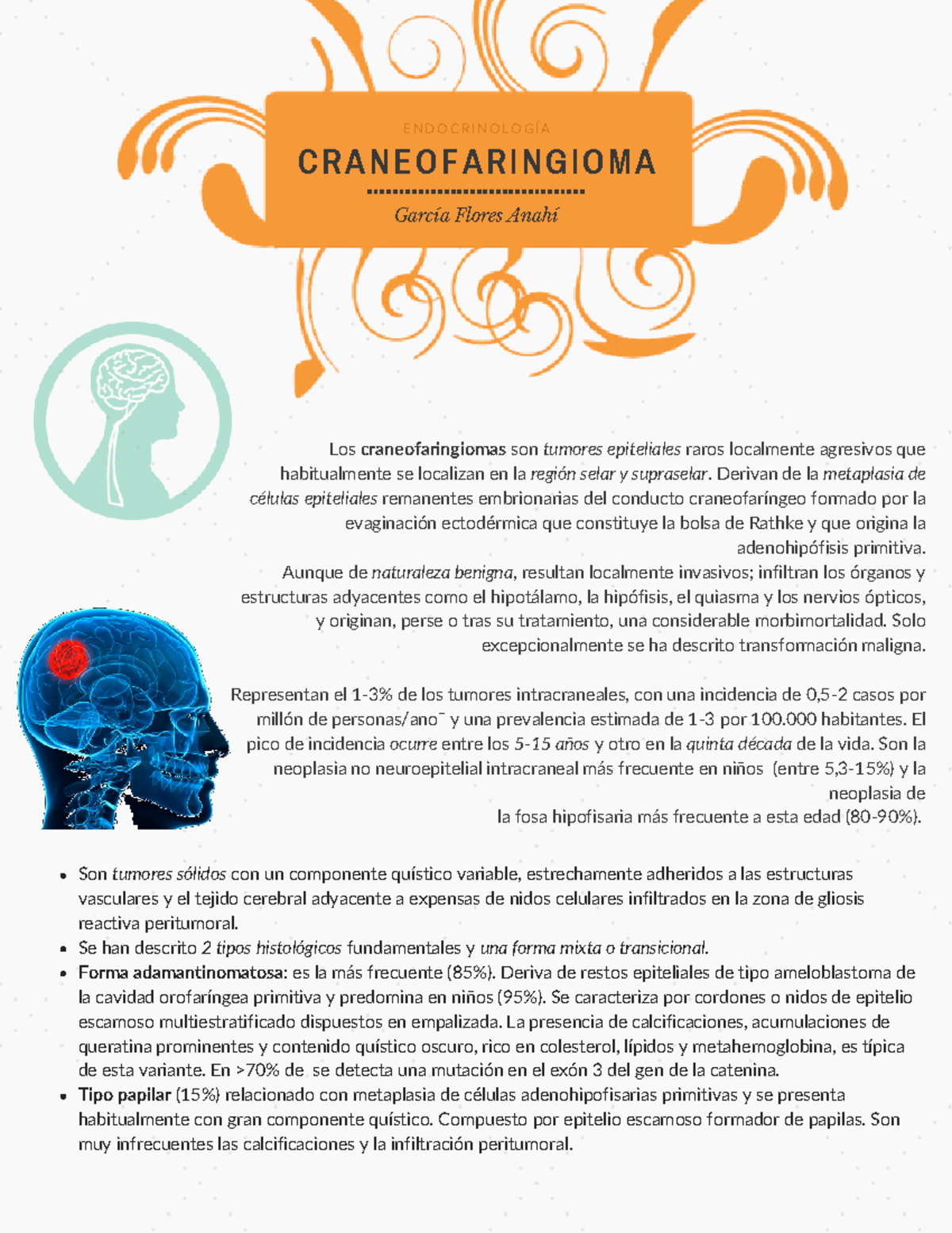 Craneofaringioma - Apuntes 1 - CRANEOFARINGIOMA Flores Los ...