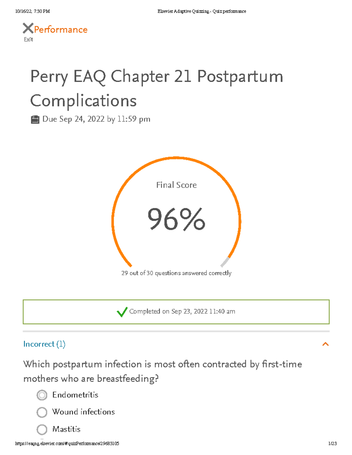 Perry EAQ Chapter 21 Postpartum Complications - Exit Performance Perry EAQ Chapter 21 Postpartum ...
