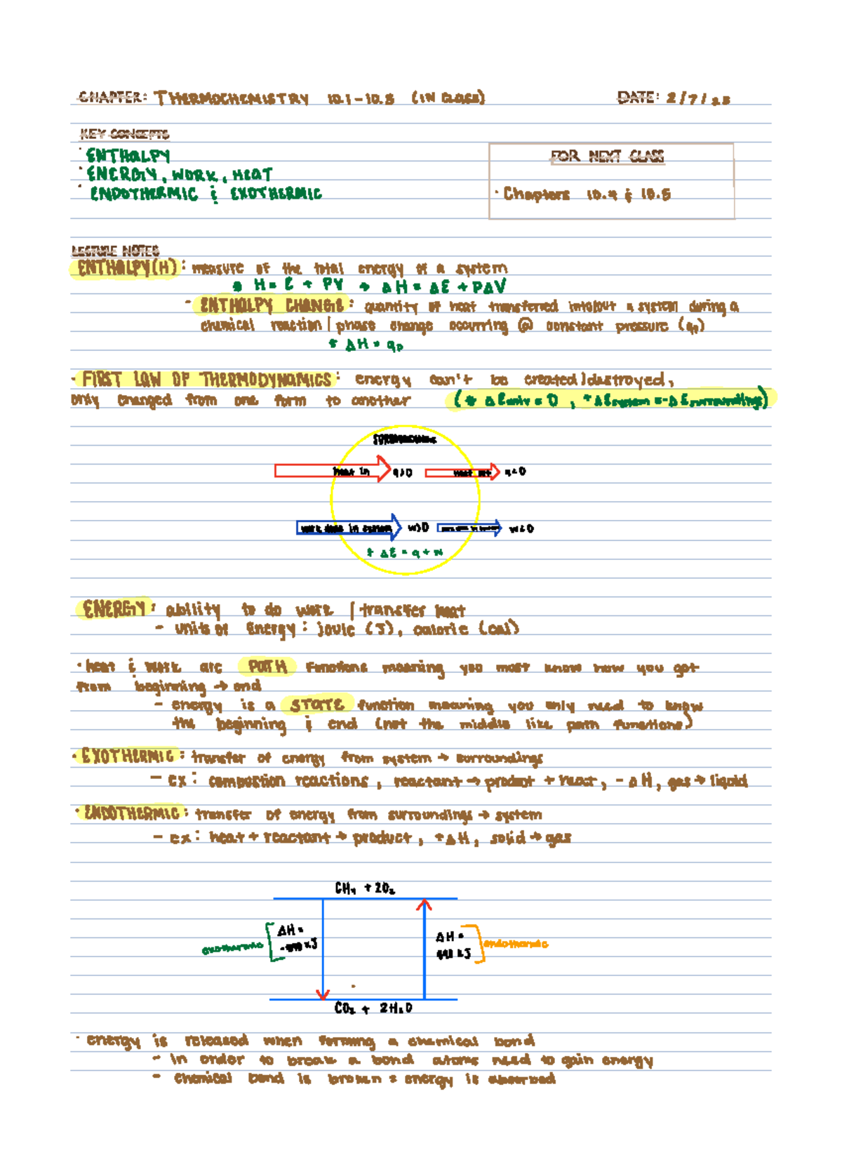 Thermochemistry Notes Wk 1 (Chapters 10.1 - 10 - chapter rate regencies ...
