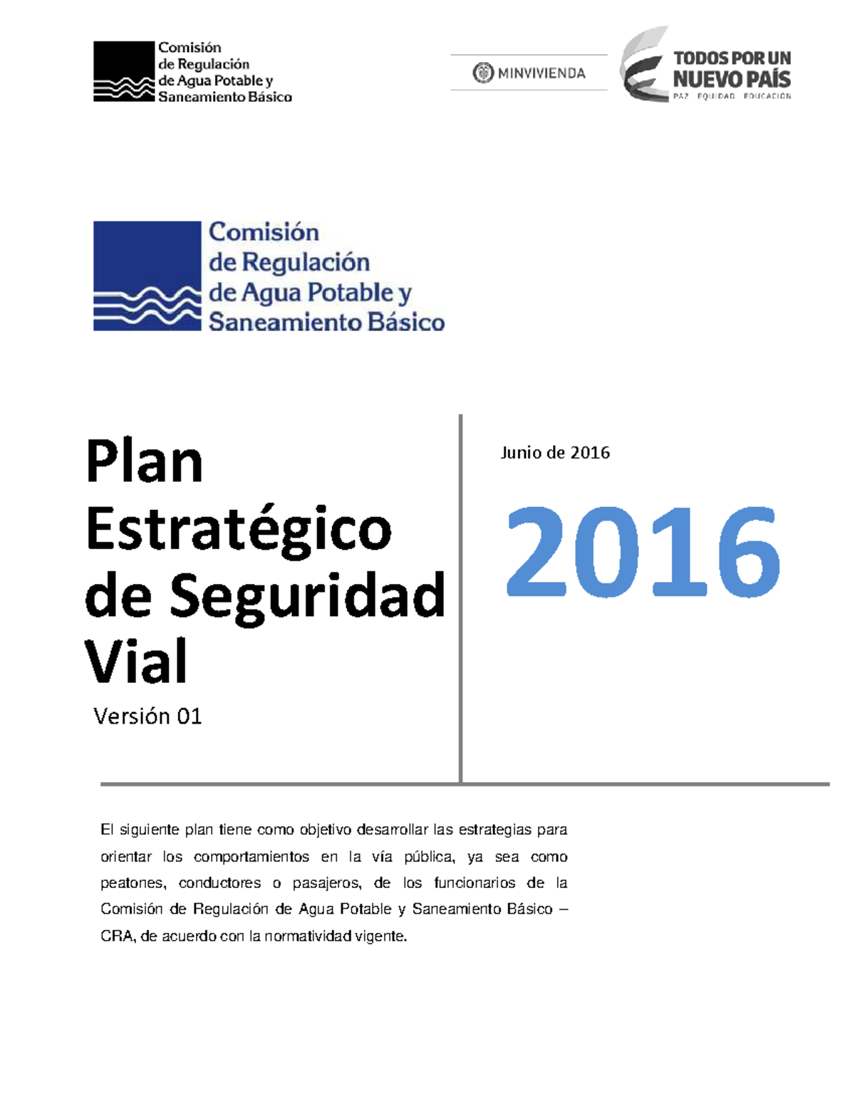 Plan estrategico seguridad vial cra 2016 - Plan Estratégico de ...