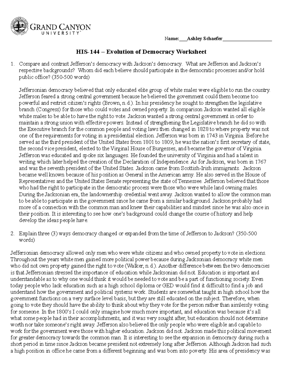 The Evolution of Democracy - Hist-144 - GCU - Studocu