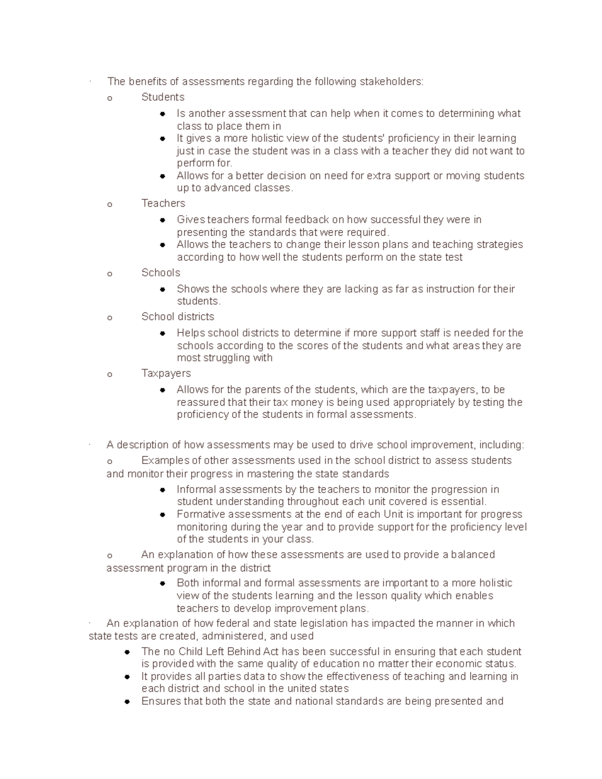 Steffen Educ524 editorial Response - · The benefits of assessments regarding the following - Studocu