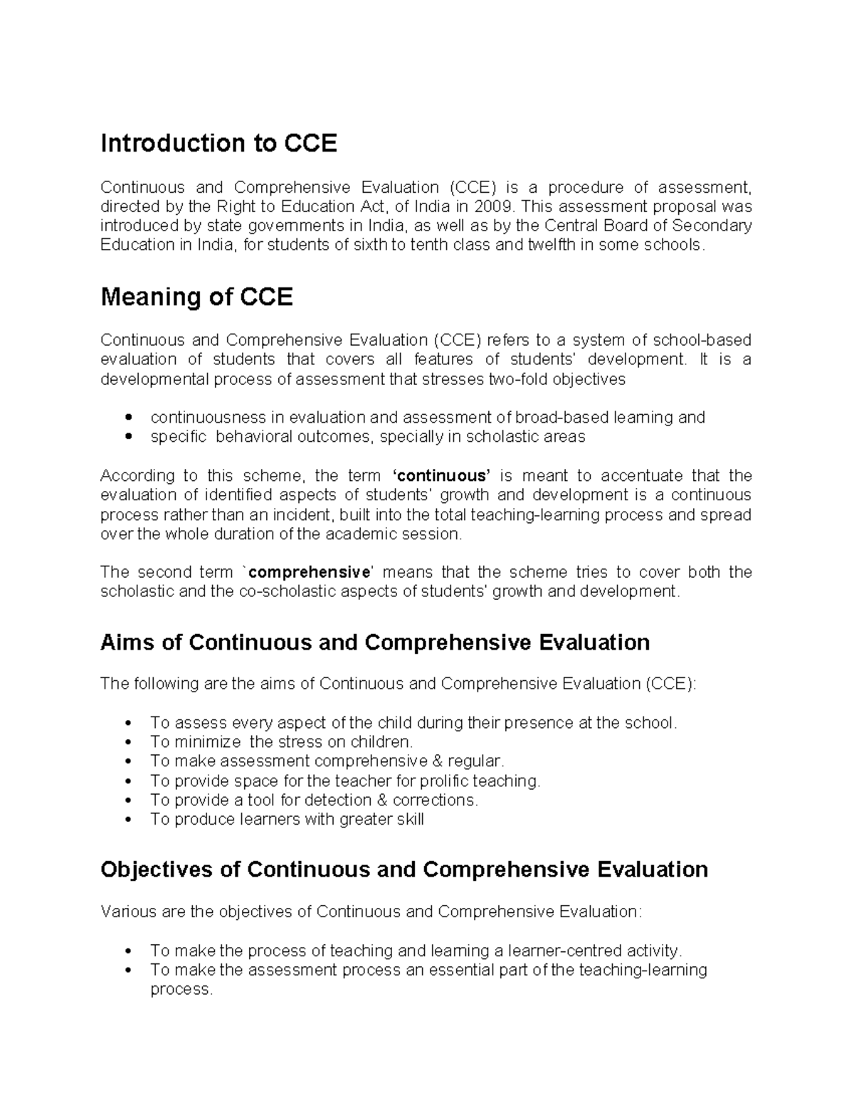 CCE - Continuous and comprehensive evaluation - Introduction to CCE ...