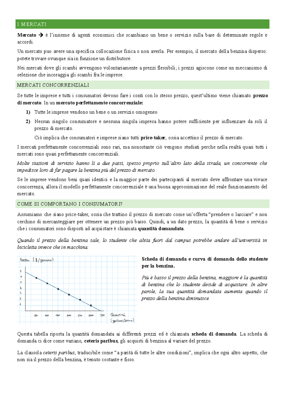 Cap - Riassunto del capitolo 4 - I MERCATI Mercato è l’insieme di agenti economici che scambiano ...