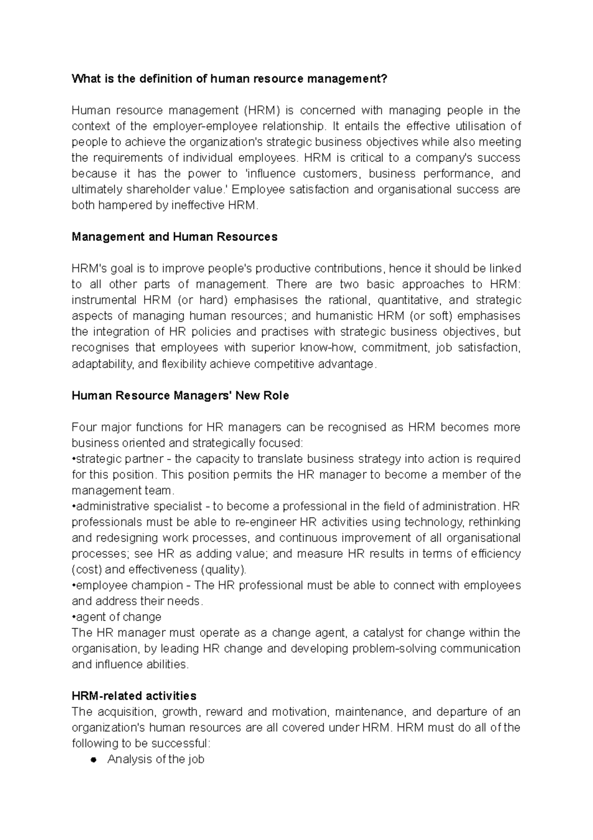 Human Resource Management - What is the definition of human resource ...