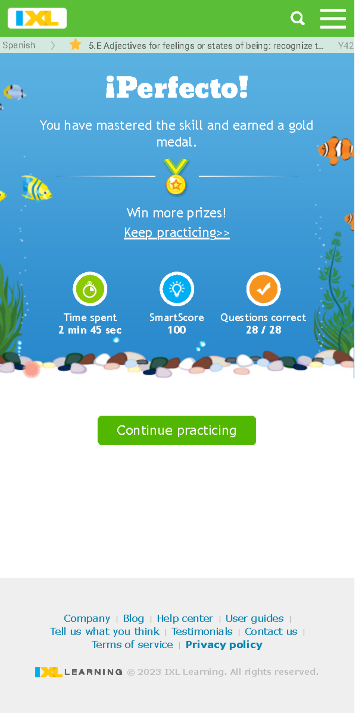 IXL Adjectives for feelings or states of being recognize the correct ...