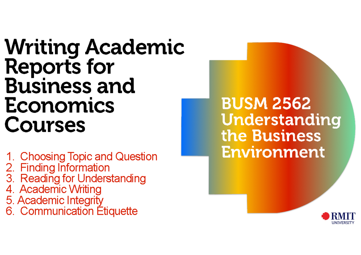 UBE Writing Academic Reports - Writing Academic Reports for Business ...