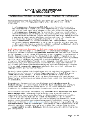 Fiche de révision de Droit des assurances - Fiche de révision de Droit ...