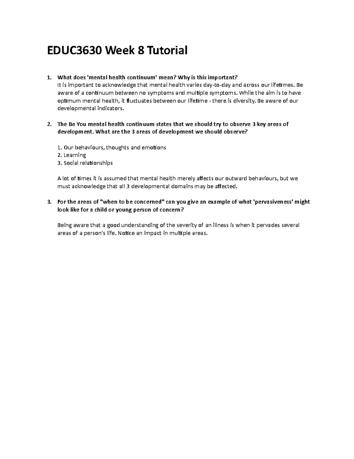 EDUC363 0 W8 T - Detailed tutorial notes - EDUC3630 Week 8 Tutorial ...