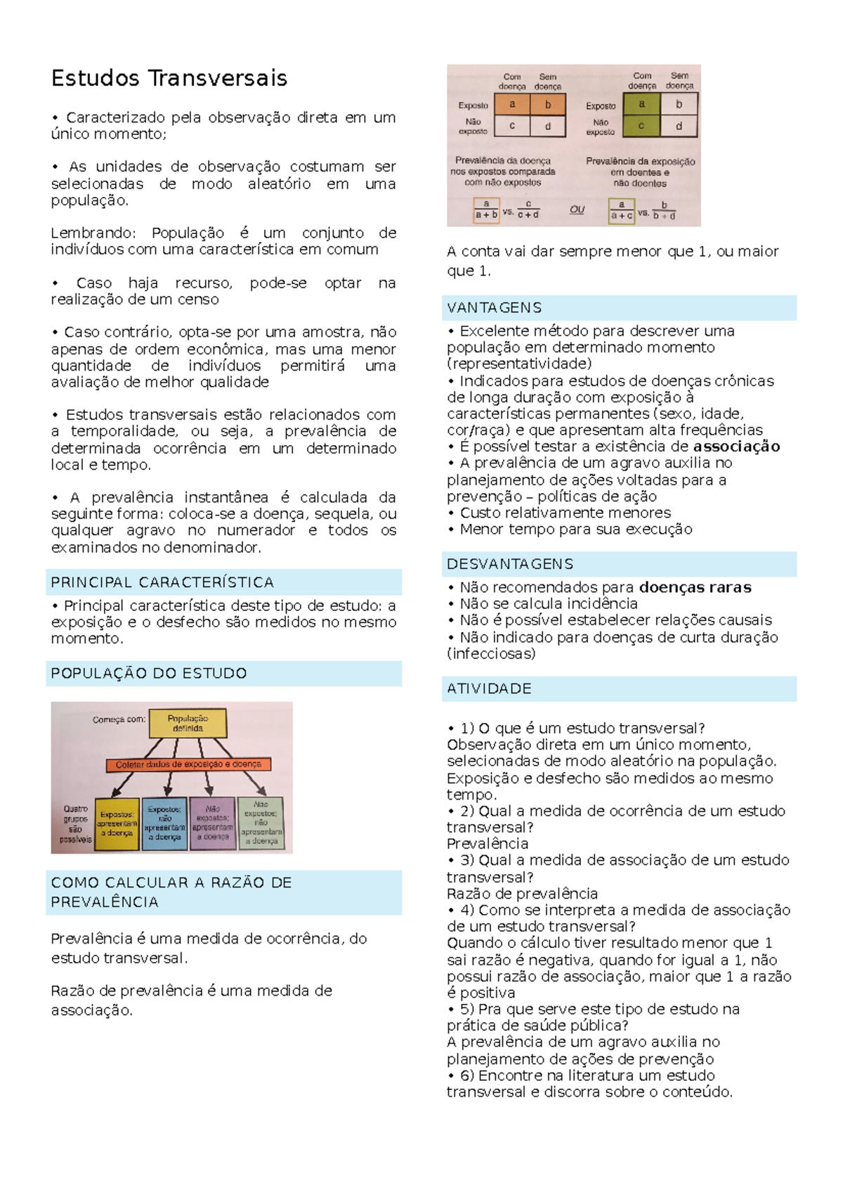 Estudos Transversais - SCAPS - Estudos Transversais Caracterizado pela ...