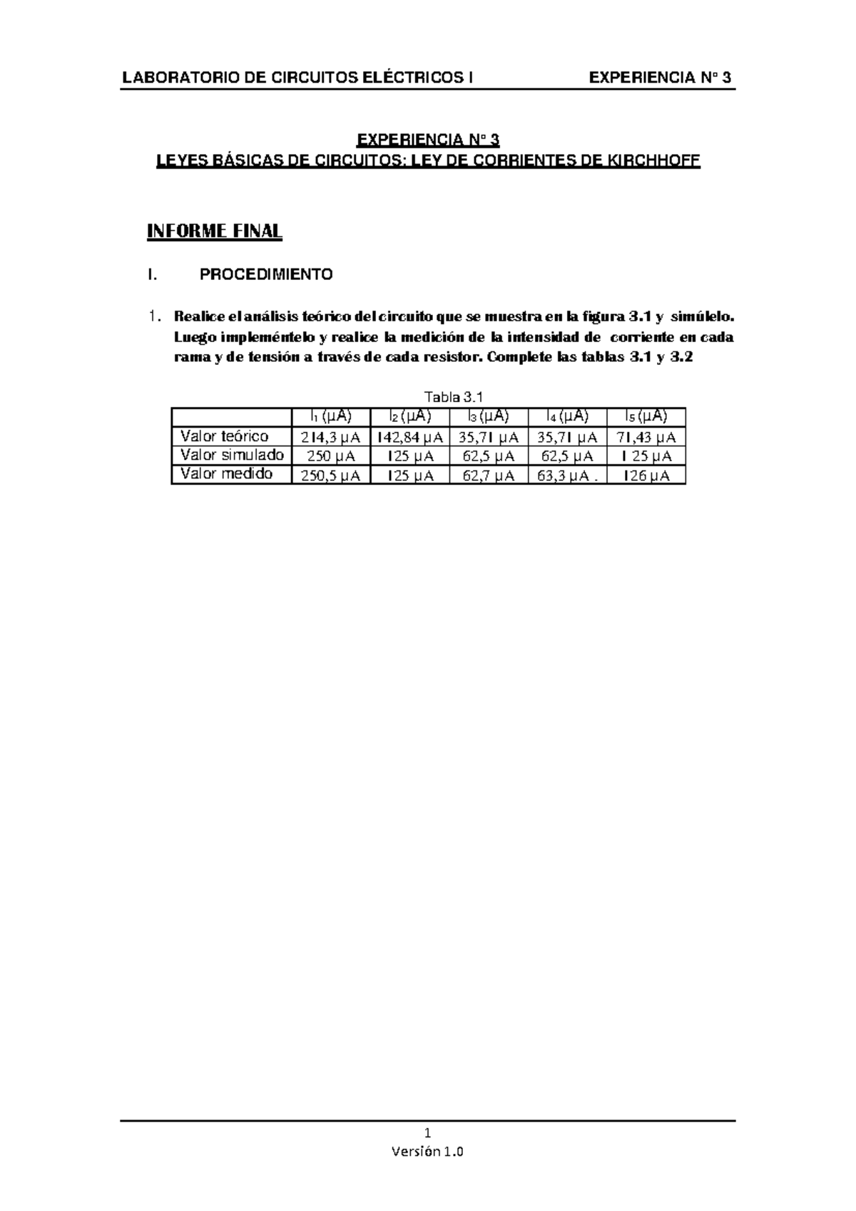 Informe Final 3 DE Laboratorio ( Terminado) - Warning: TT: undefined function: 32 1 EXPERIENCIA ...