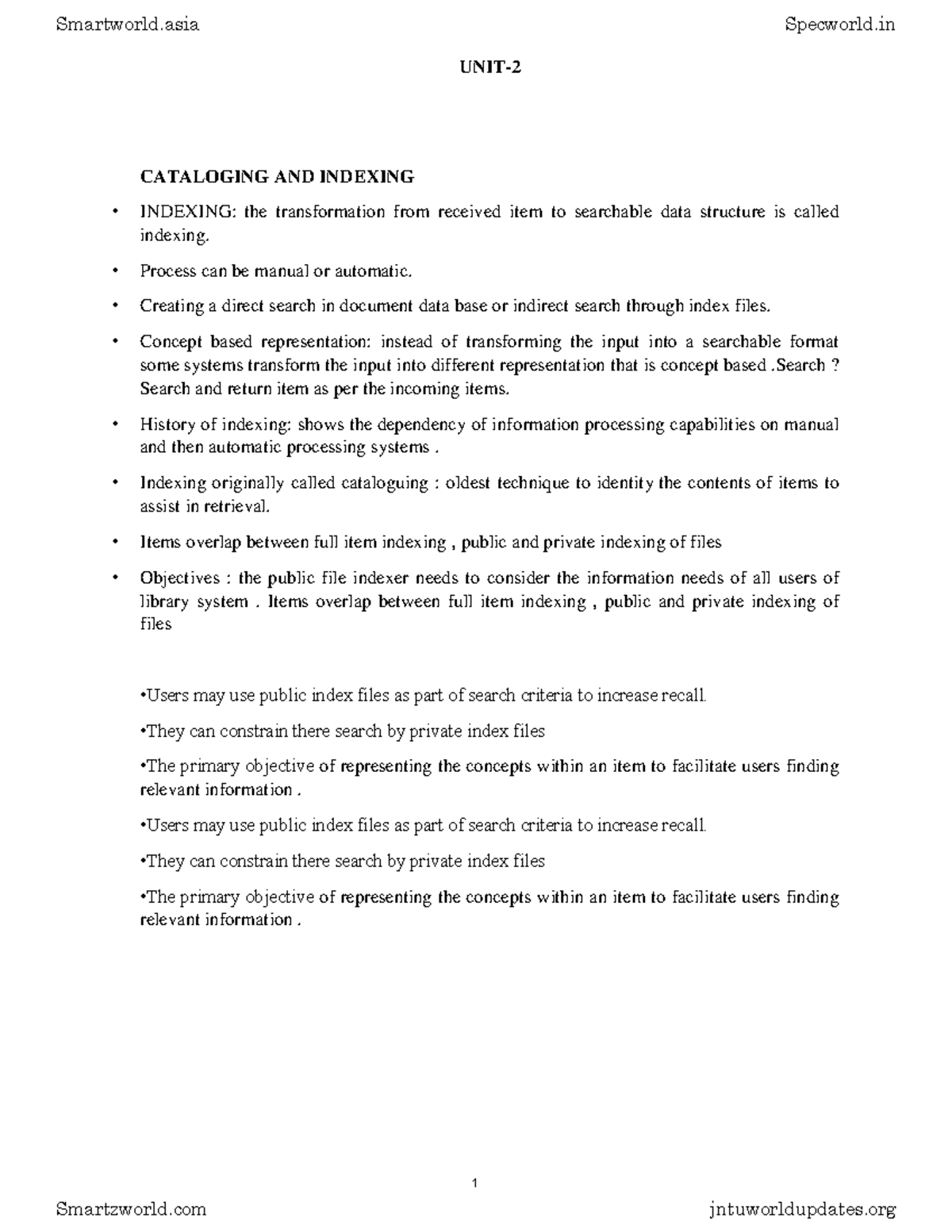 Information-Retrieval-Systems U2 - UNIT- CATALOGING AND INDEXING ...