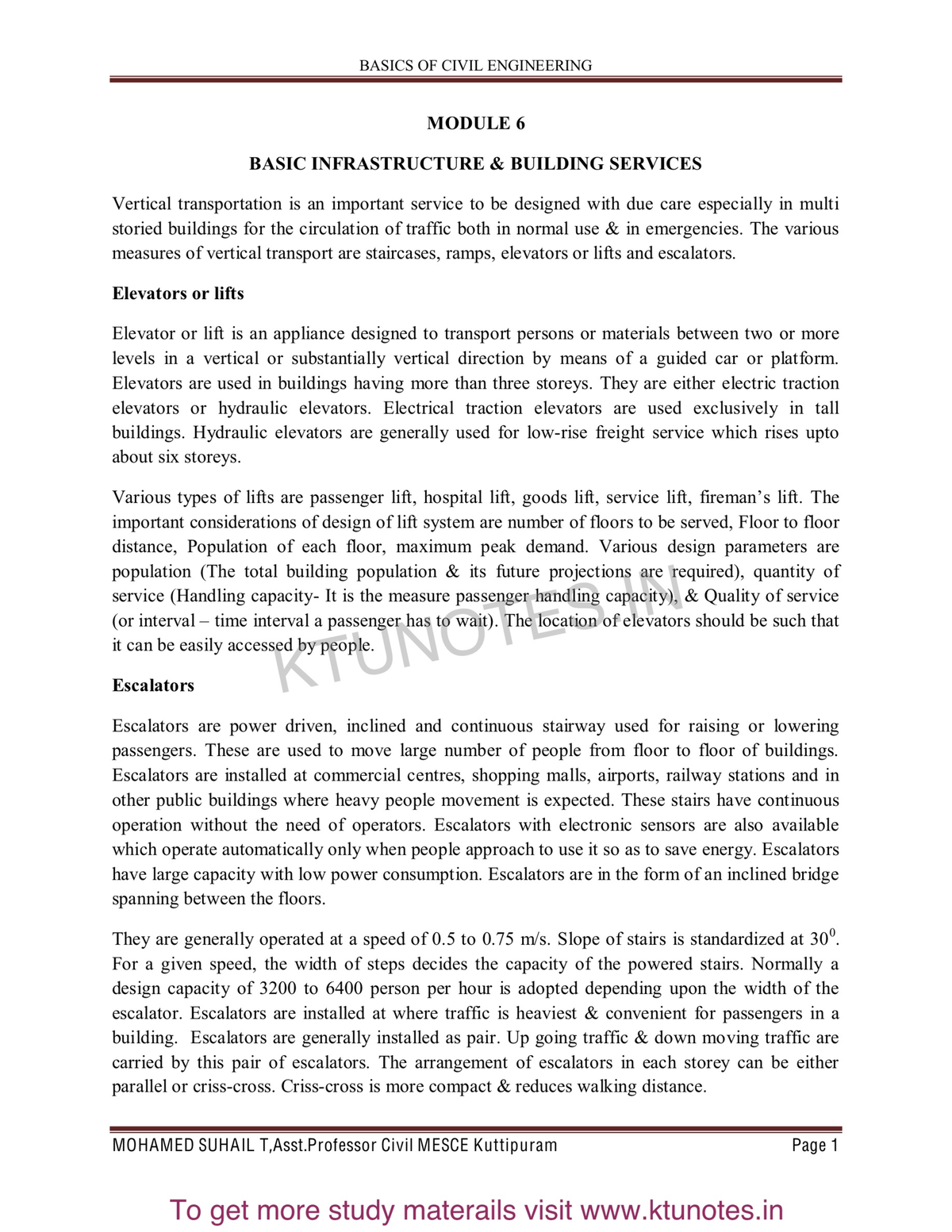 Module 6 basic civil - Basics of Civil engineering - Studocu