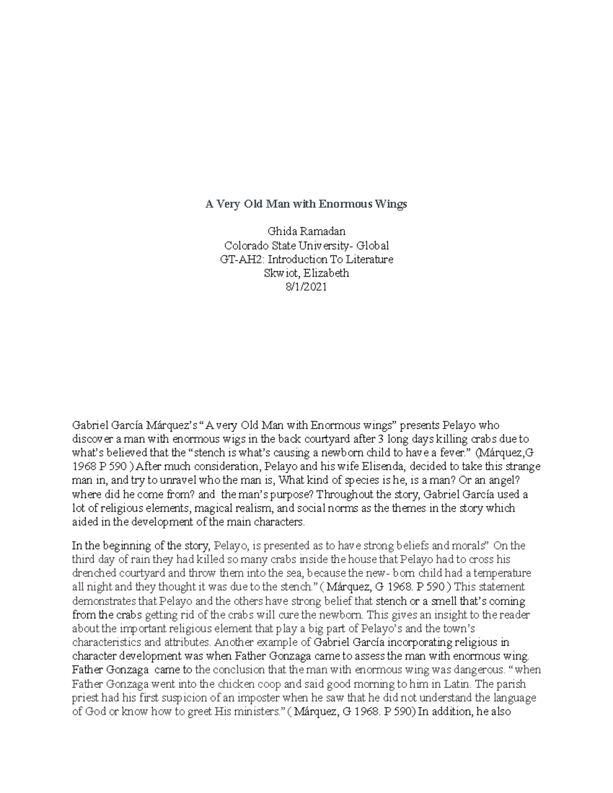 A Very Old Man with Enormous Wings 2 - A Very Old Man with Enormous ...