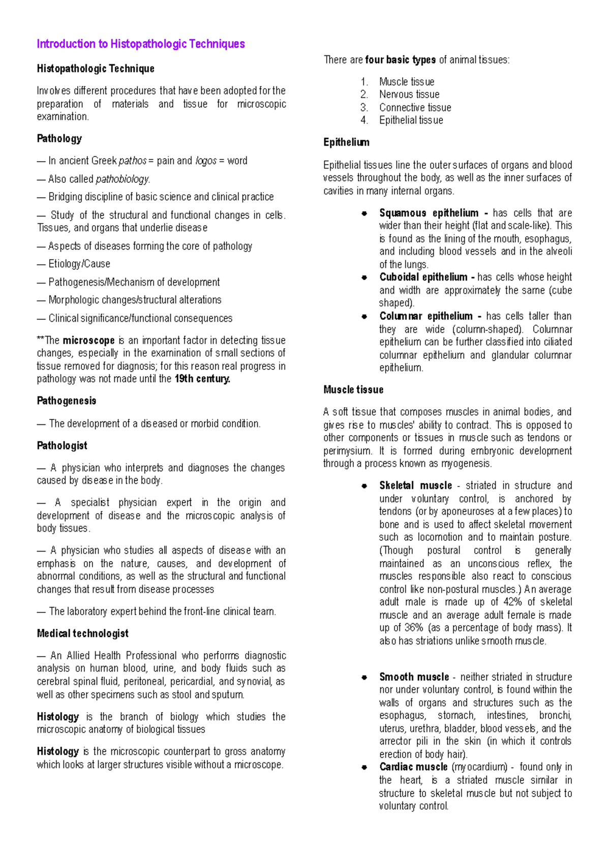 Introduction to Histopathologic Techniques - Histopathologic Technique Involves different ...