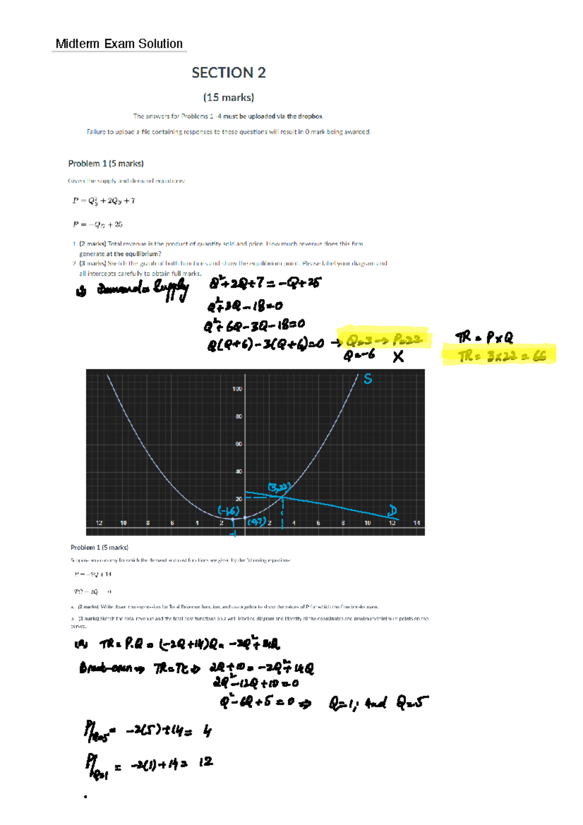 Midterm Solution Main - ECON1003 - Midterm Exam Solution - Studocu