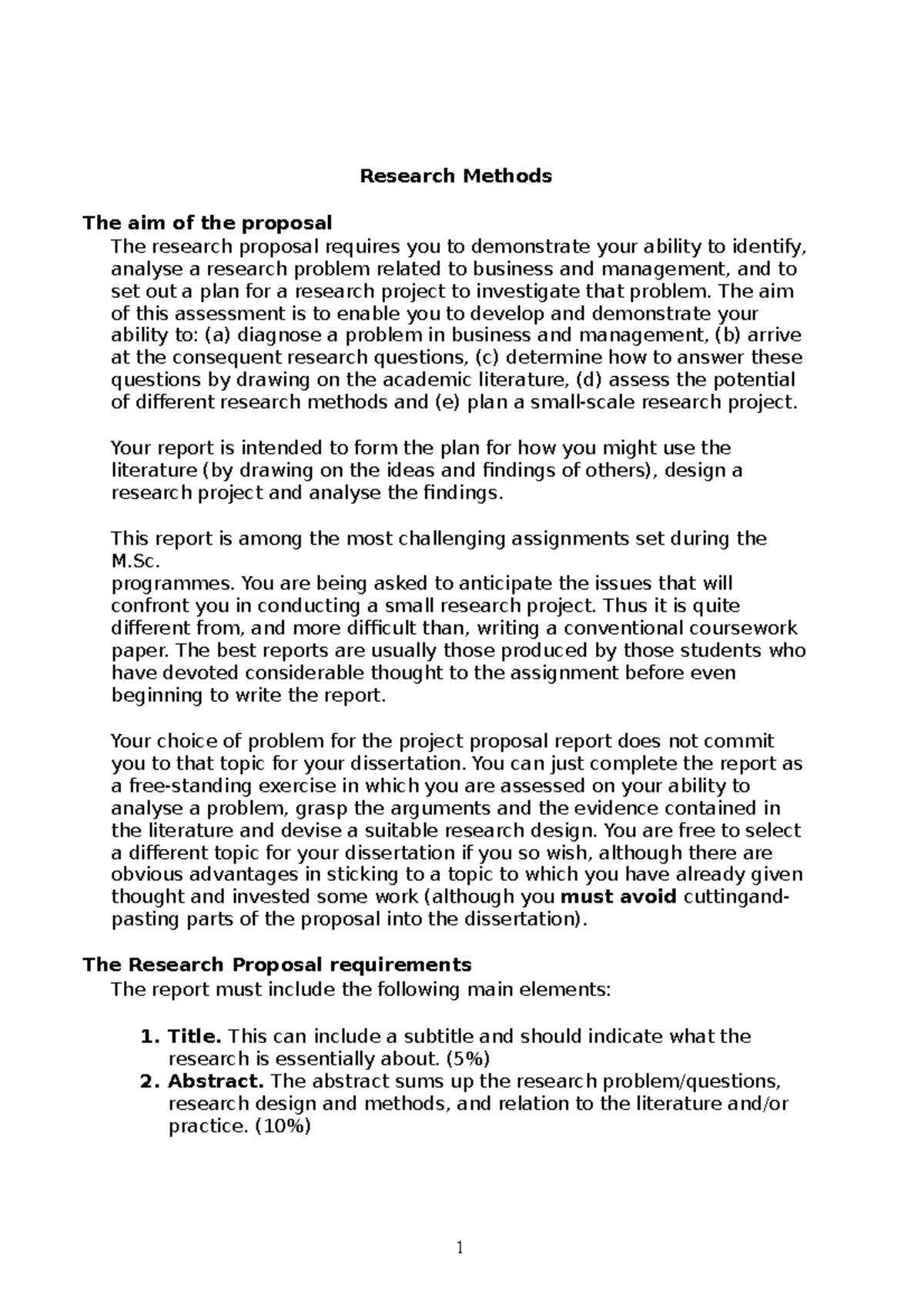 Research Proposal 1 - wakavinye oldorok - Research Methods The aim of ...