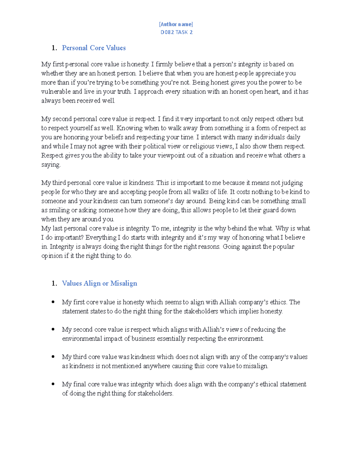 D0082 Task 2 - emotional intelligence task 2. passed on first try ...