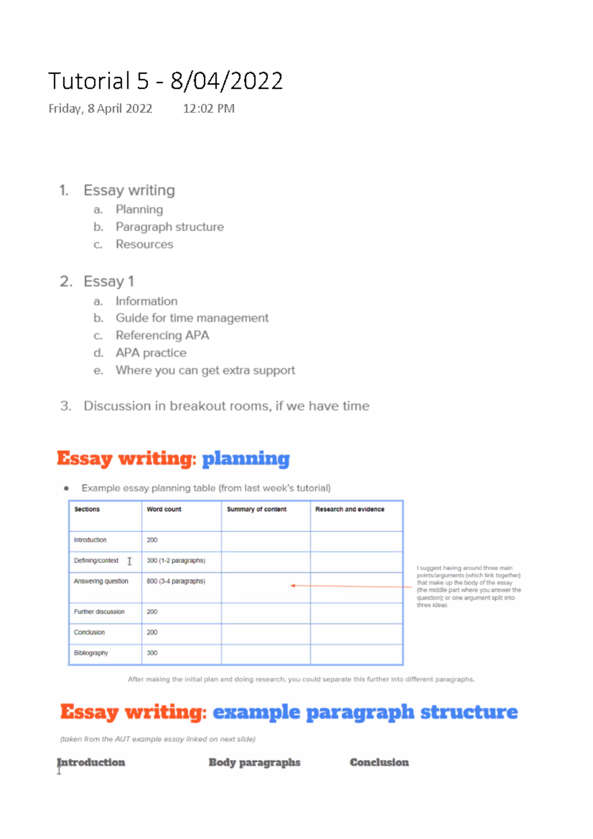 SPOL113 Tutorial 5 Notes - Tutorial 5 -8/04/ Friday, 8 April 2022 12:02 ...