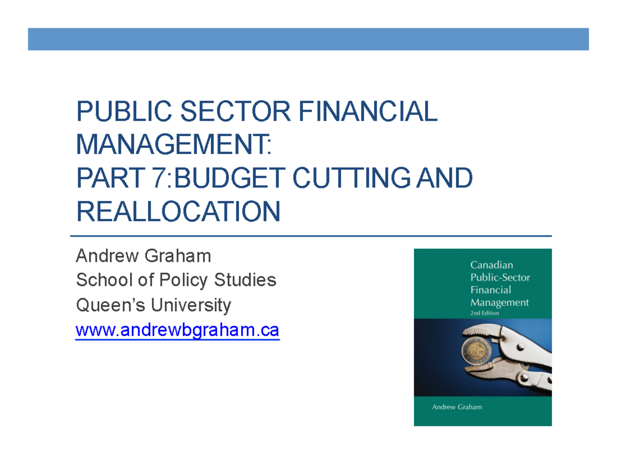MPA827 Public Sector Financial Management Chapter 7 - PUBLIC SECTOR ...