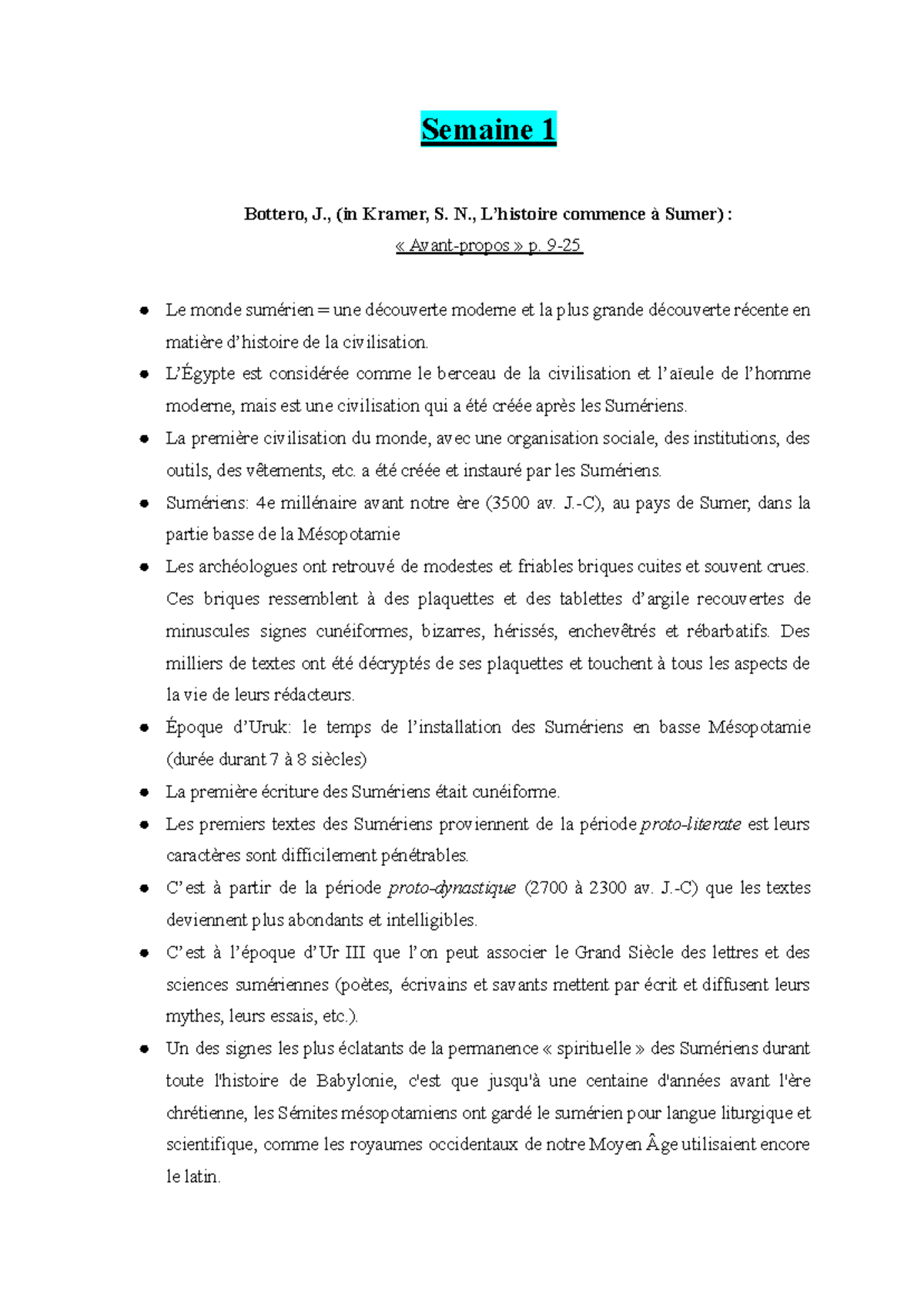 Résumé des lectures (examen 1) Histoire de la linguistique - Semaine 1 ...