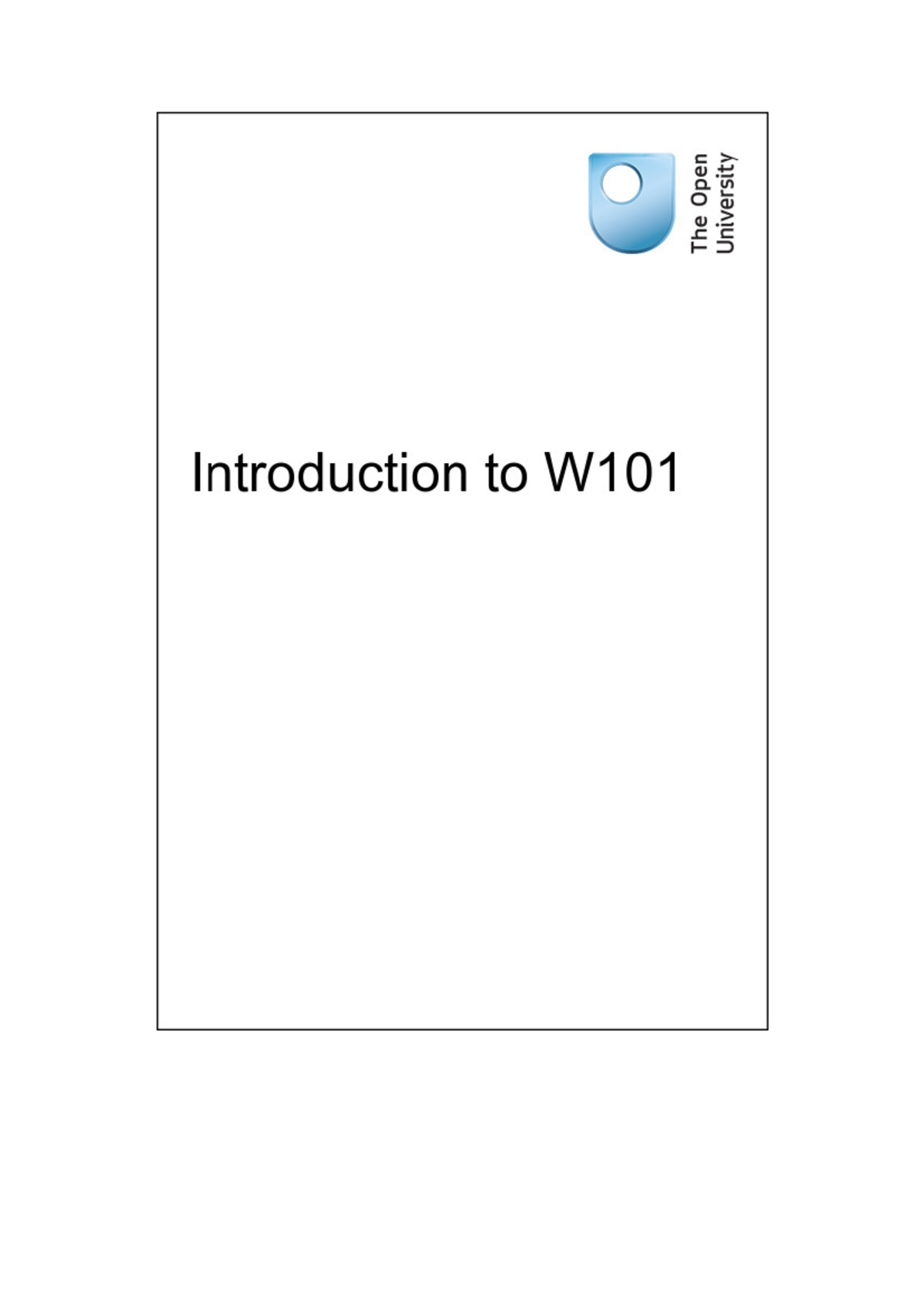 Introduction to w101 - If you are interested in other perspectives on ...