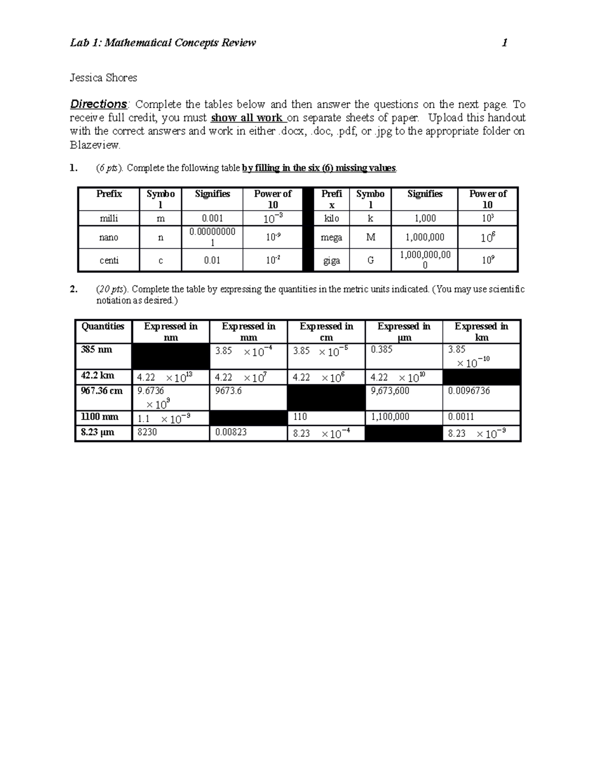 Lab 1 Math Review - Lab - PHYS 1111K - Studocu